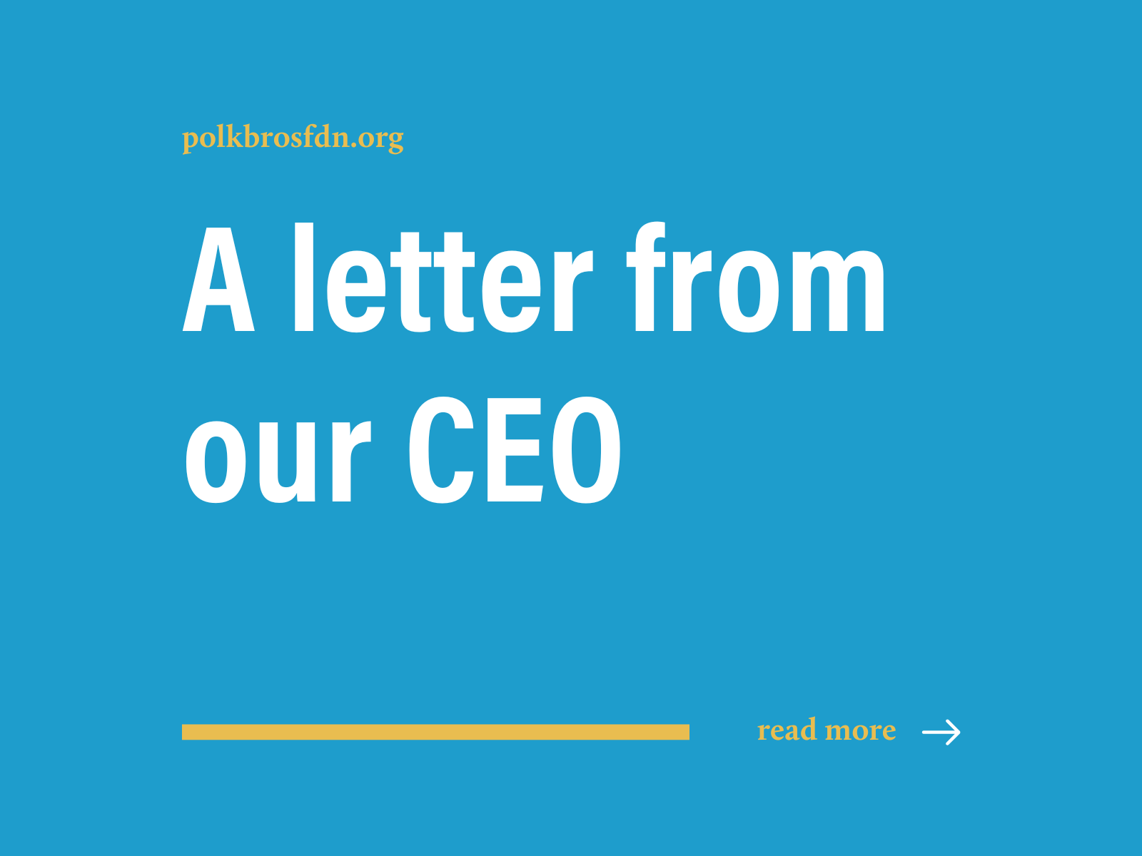 Standing firm in our commitments to Chicago | A letter from our CEO - Polk Bros. Foundation